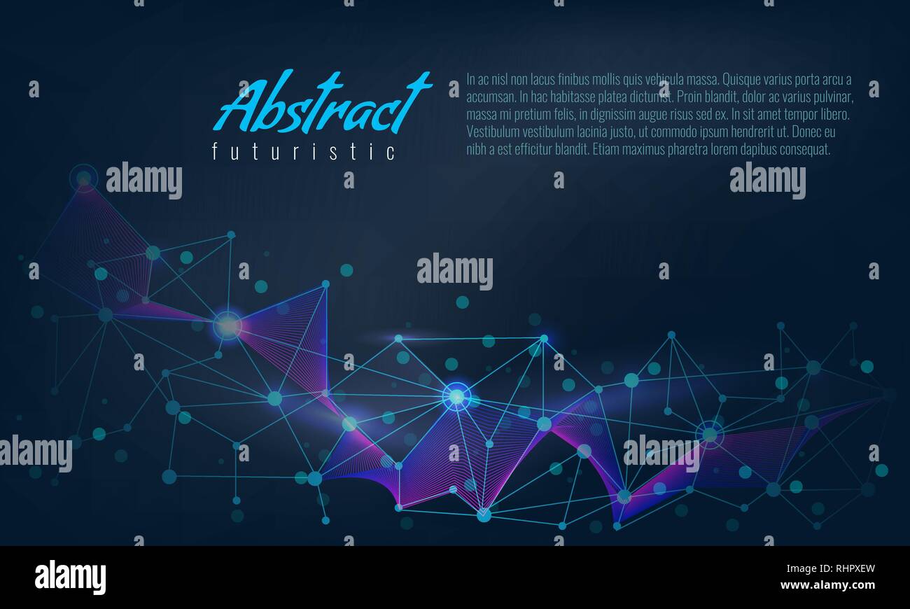 Abstract futuristic Molecules or dna with polygonal line background ...