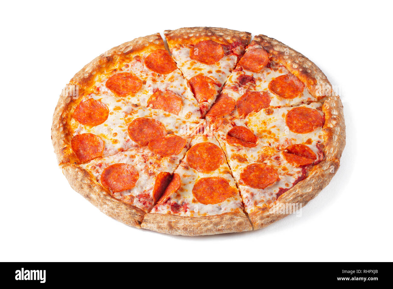 fresh italian classic original pepperoni pizza isolated on white ...