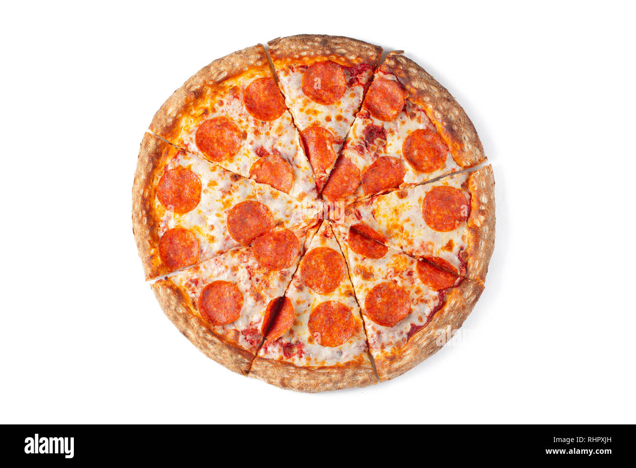 fresh italian classic original pepperoni pizza isolated on white ...