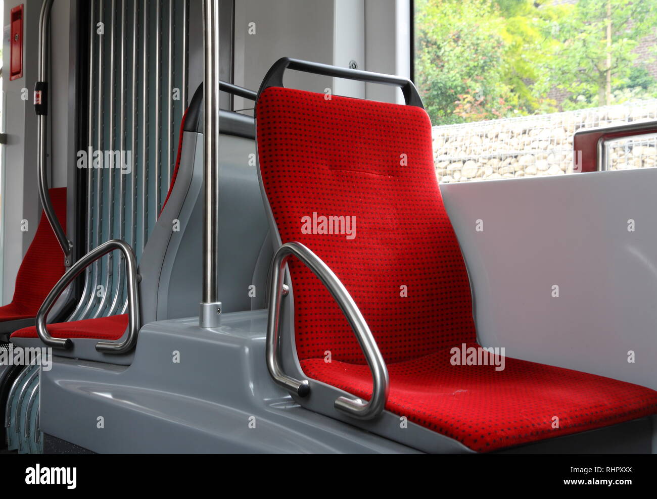 Inside tram cabin Stock Photo - Alamy
