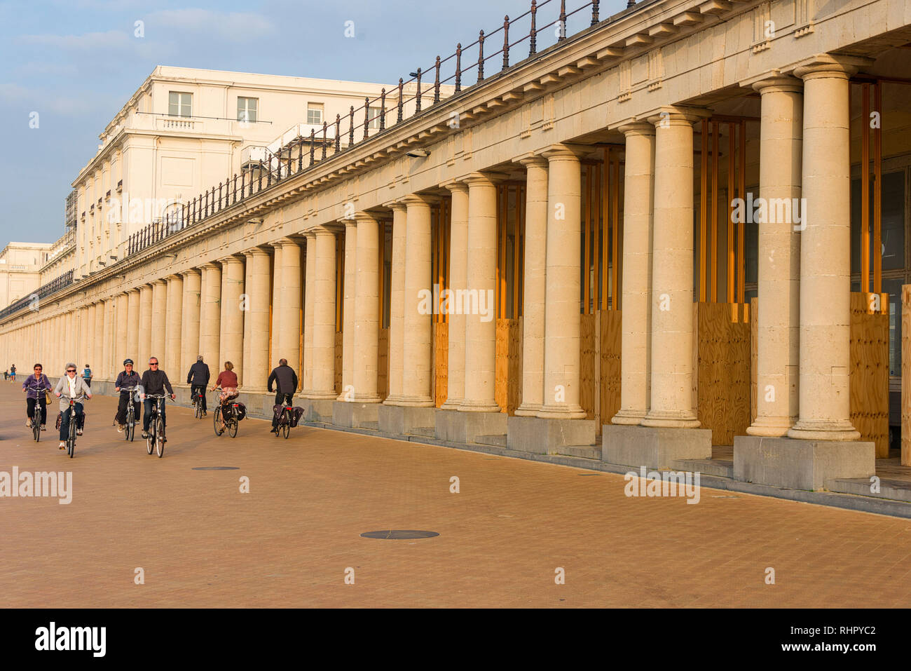 Royal Galleries columns in Ostend, Belgium Stock Photo - Alamy