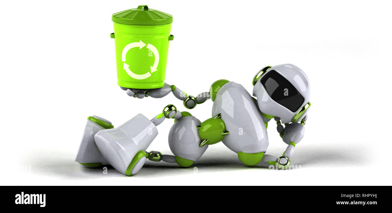 Green robot - 3D Illustration Stock Photo - Alamy