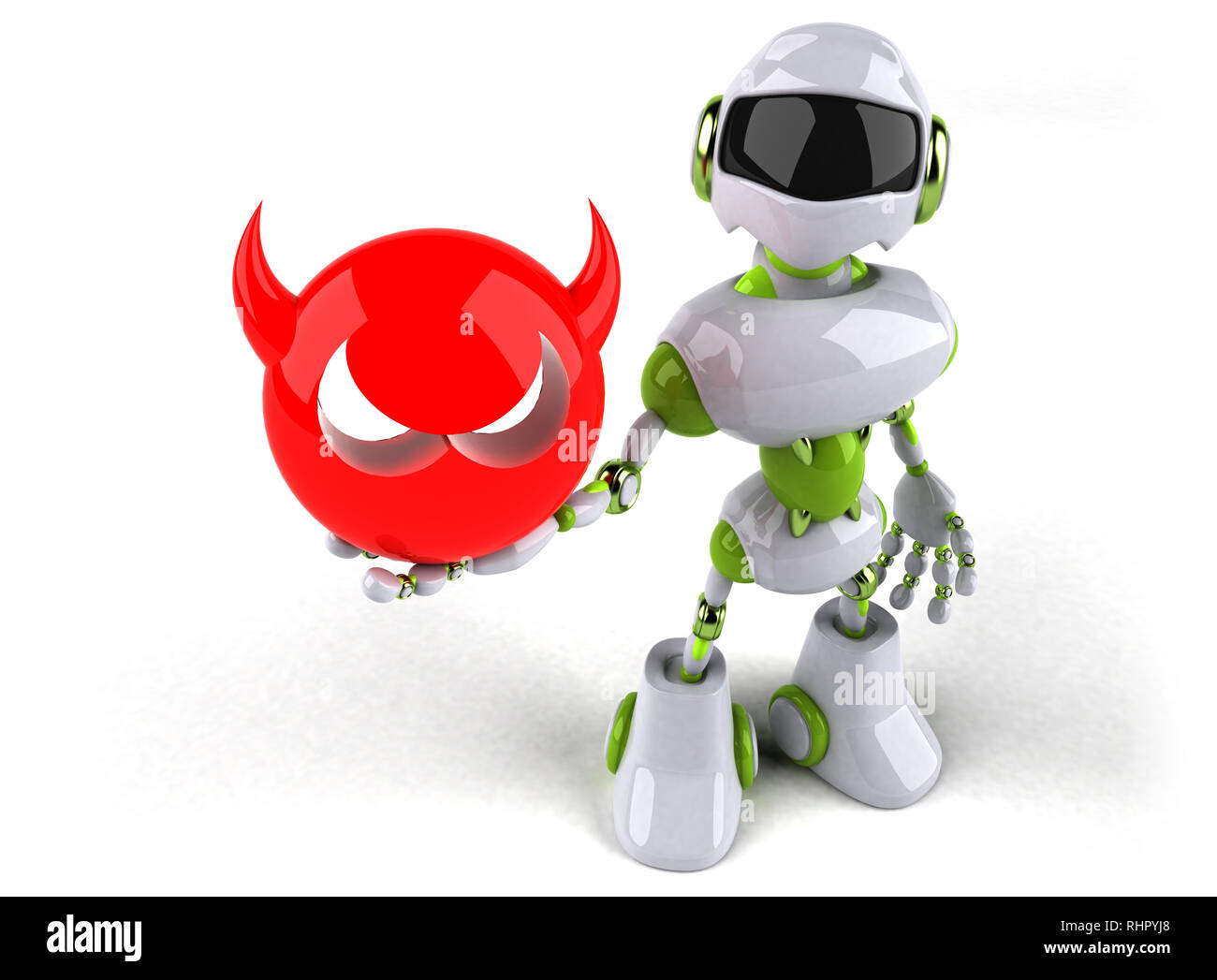 Green robot - 3D Illustration Stock Photo - Alamy