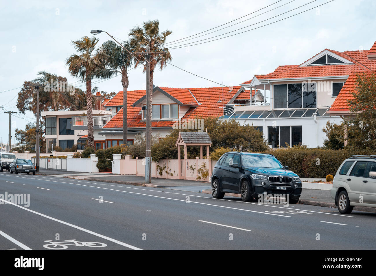 Williamstown, Melbourne, Australia - Residential houses along the main ...