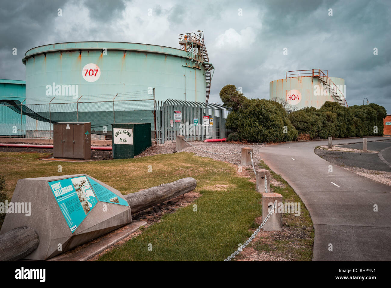 Williamstown, Melbourne, Australia - Gellibrand pier, Mobil refinery ...