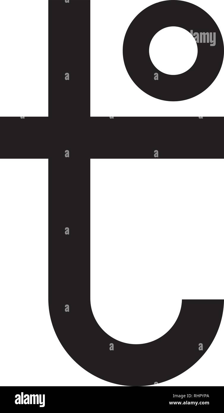 Temperature sign T letter. Icon of Physical quantity expressing hot and ...