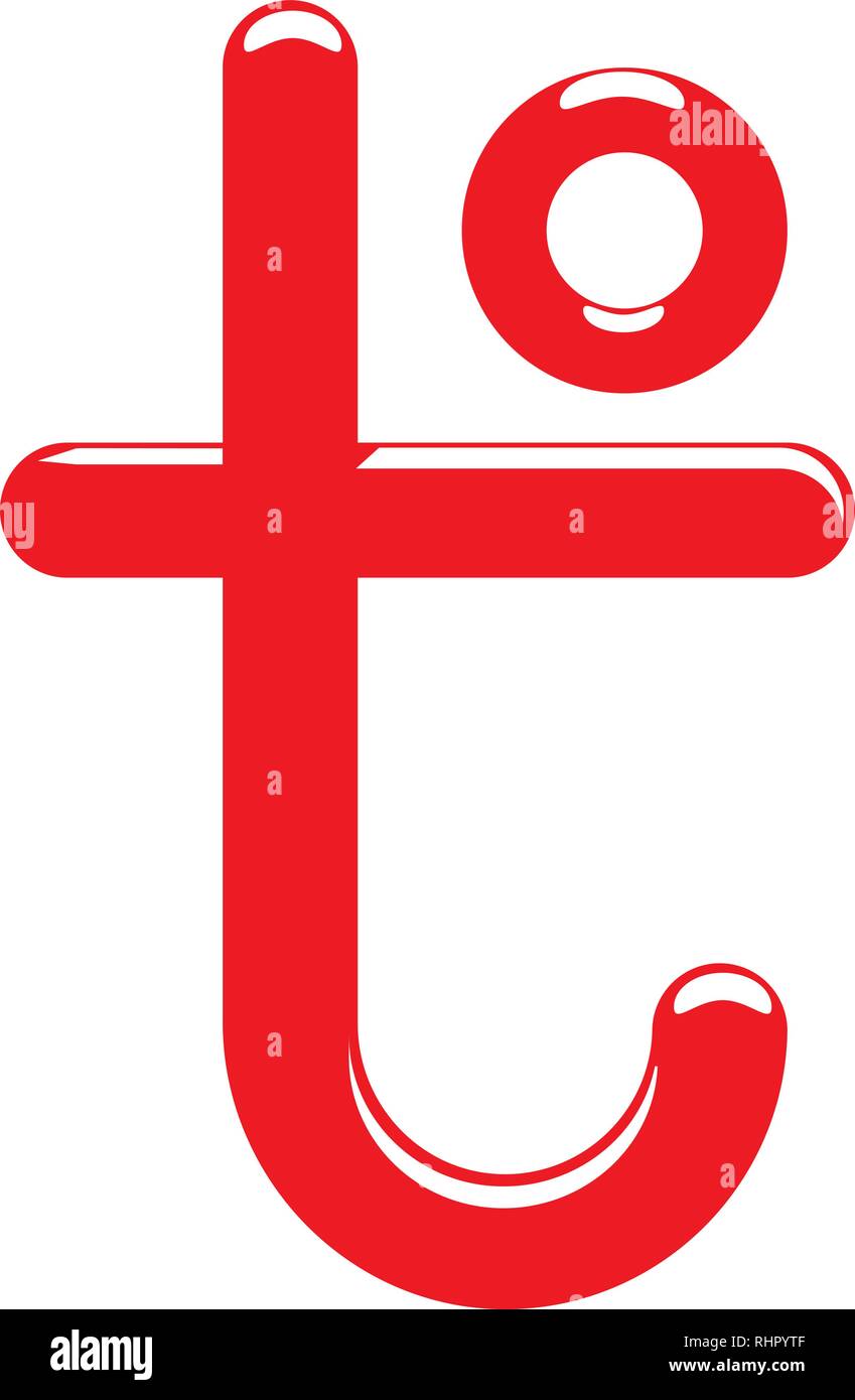 Temperature sign T letter. Icon of Physical quantity expressing hot and ...