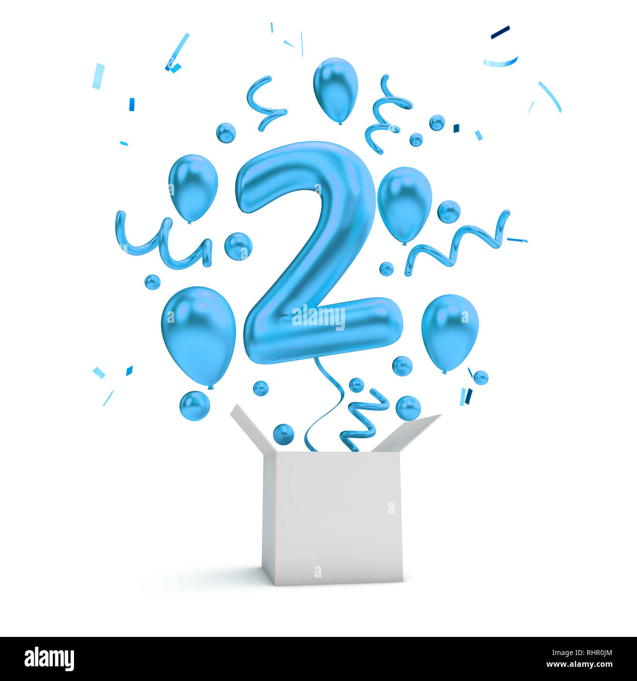 Blue birthday invite background 2nd Cut Out Stock Images & Pictures - Alamy