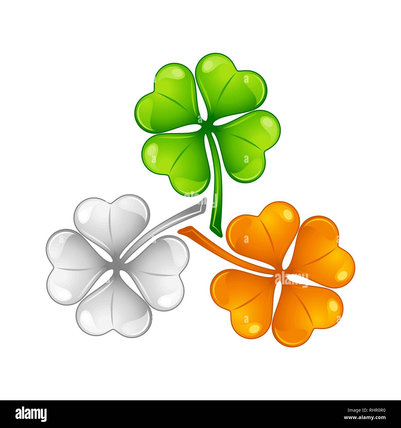 Irish Flag Four Leaf Clover Stock Vector Images - Alamy