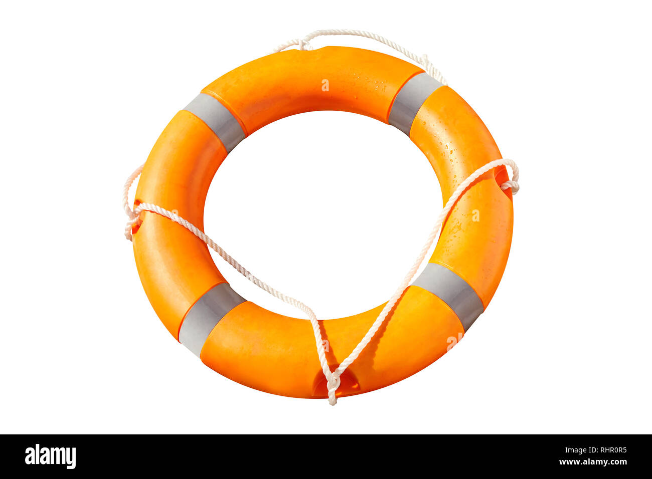 Orange lifebuoy isolated Stock Photo - Alamy