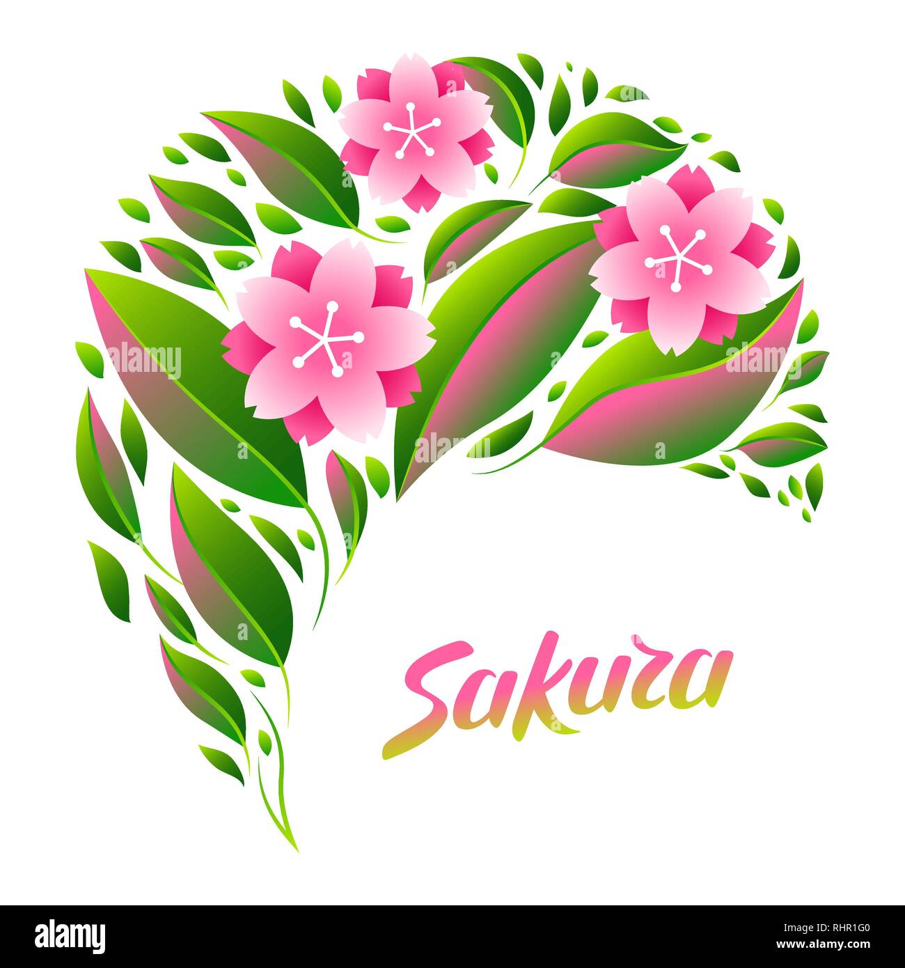 Blossom cherry sakura invitation Cut Out Stock Images & Pictures - Alamy