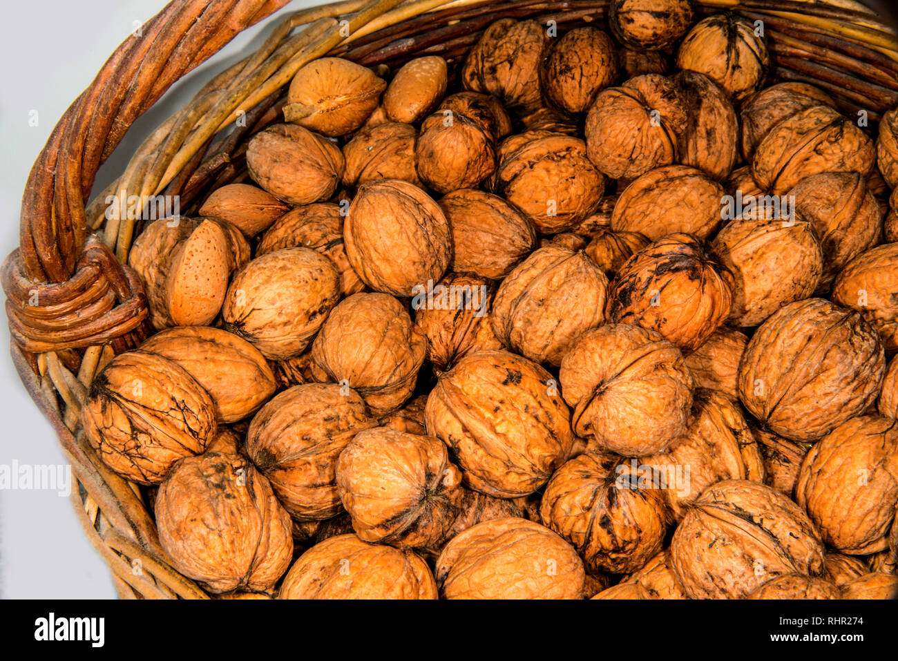 walnuts in a basket Stock Photo - Alamy
