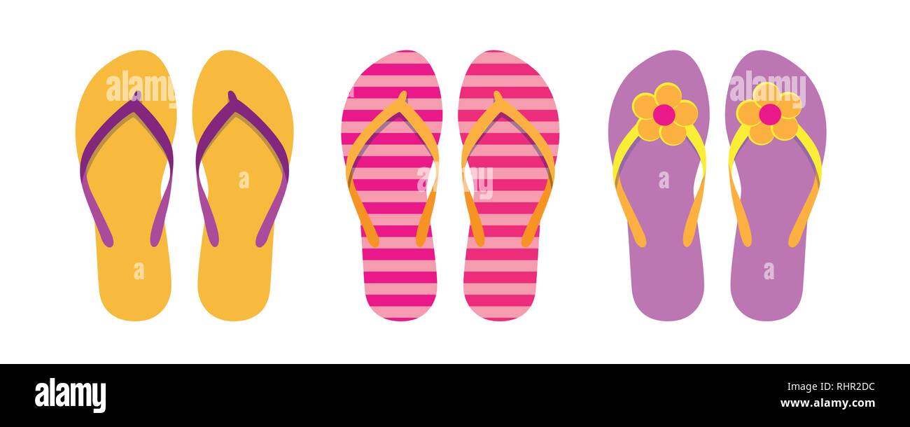 Floral design flip flops Stock Vector Images - Alamy