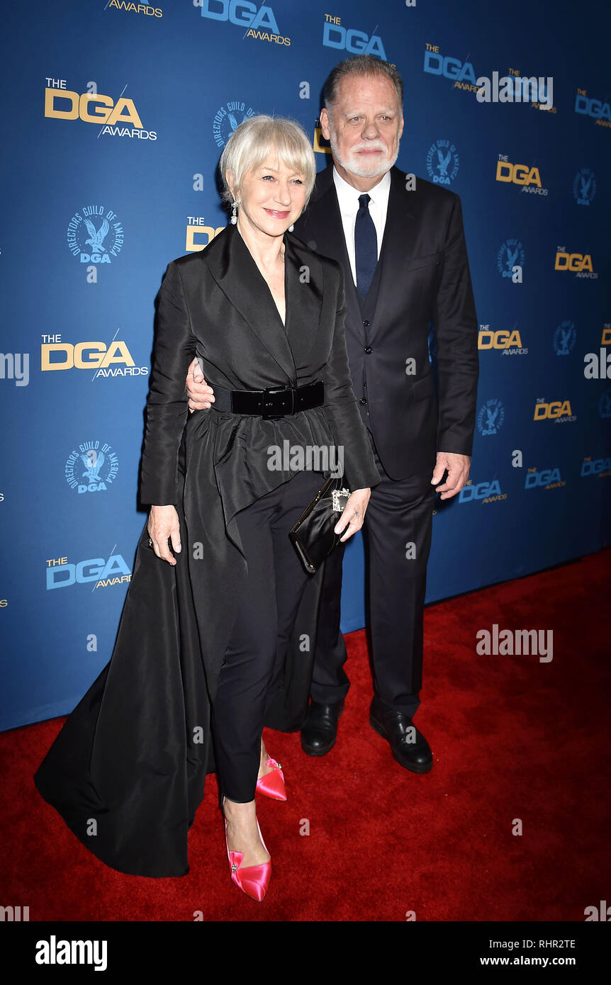 HOLLYWOOD, CA - FEBRUARY 02: Helen Mirren (L) and Taylor Hackford ...