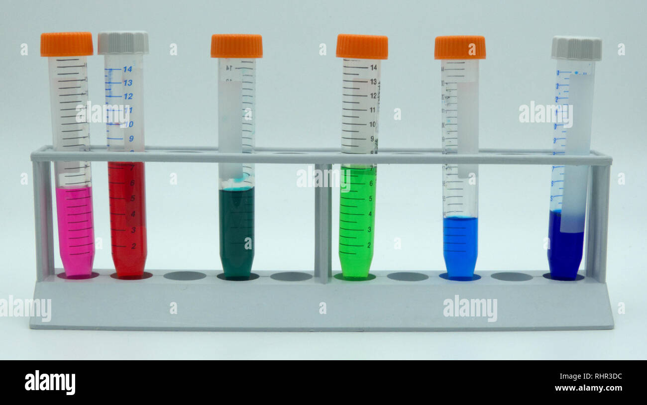 Laboratory labware for science experiments, white background Stock ...