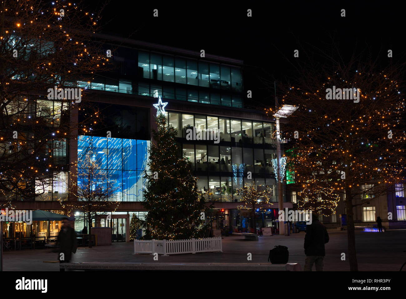 Guildhall square in Southampton on Christmas night Stock Photo - Alamy