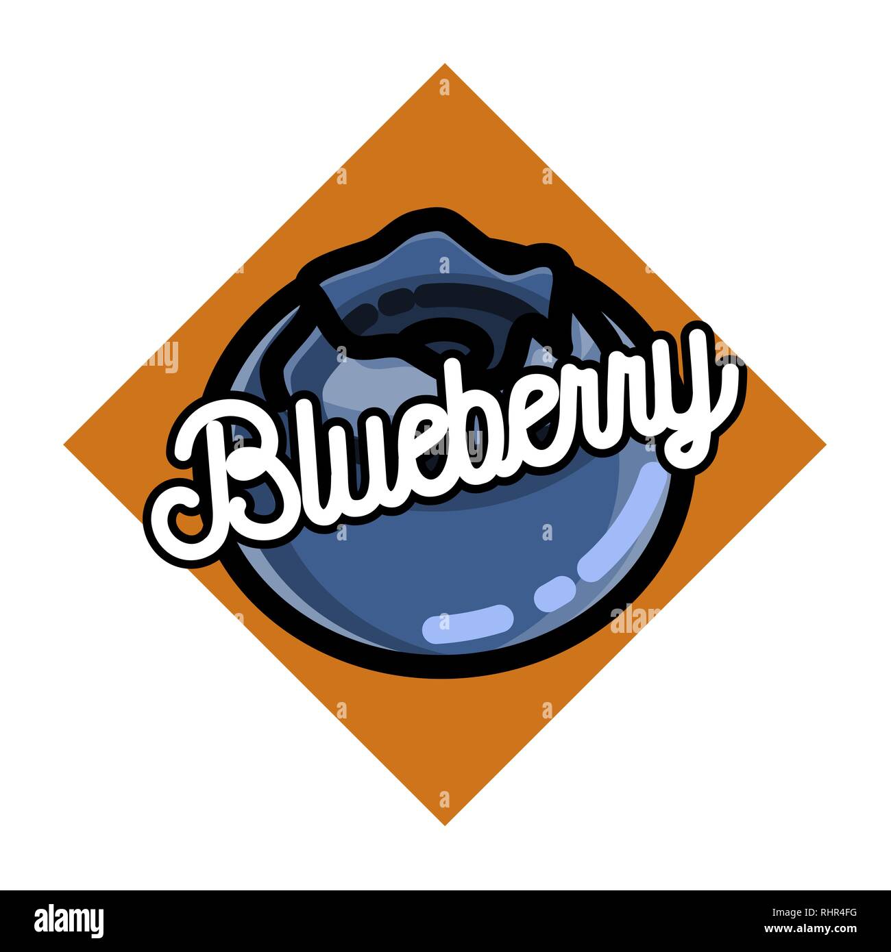 Color vintage fruits emblem Blueberry, label, badge and design elements ...