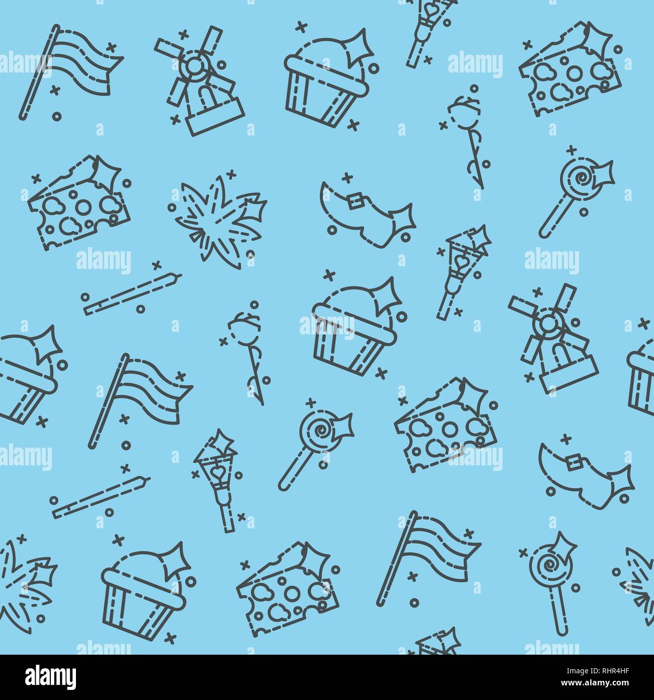 Holland concept pattern. Symbols travel set and europe culture . Vector ...