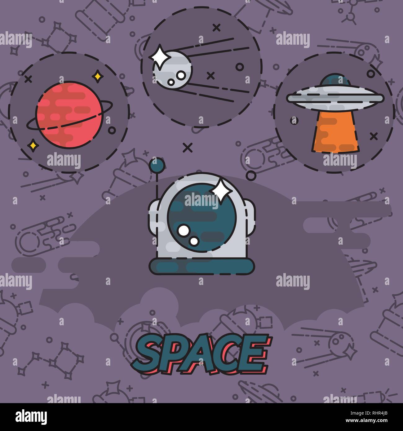 Space flat concept icons. Vector illustration, EPS 10 Stock Vector ...