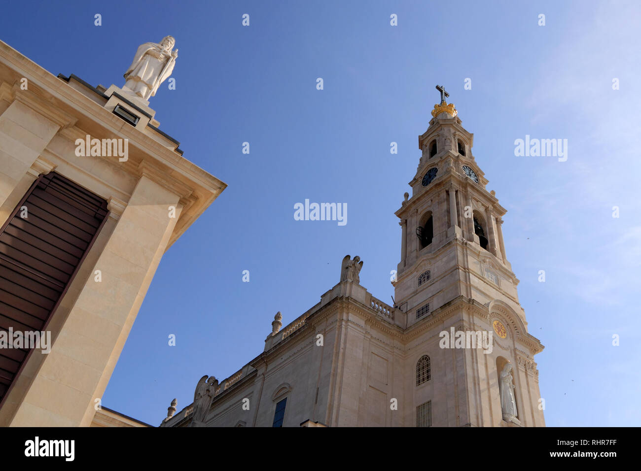 Different perspective of the Fatima Sanctuary, altar of the world Stock ...