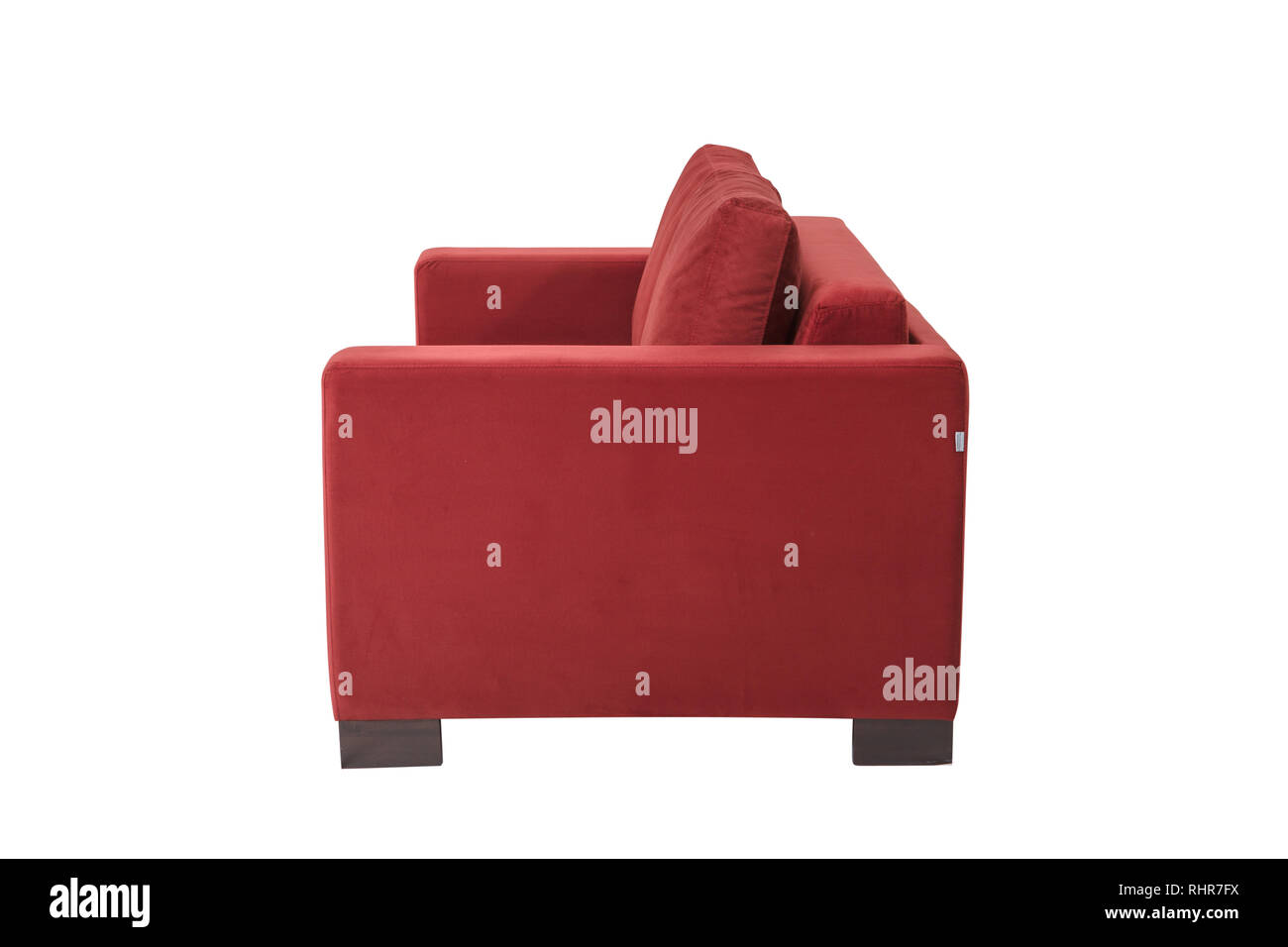 modern red suede couch sofa isolated on white background Stock Photo ...