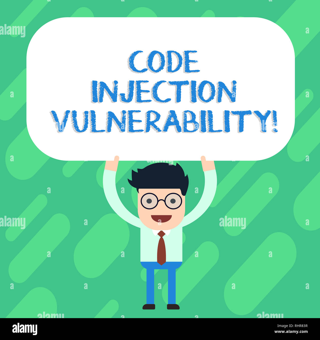 Handwriting text Code Injection Vulnerability. Concept meaning introduction of code into an ...