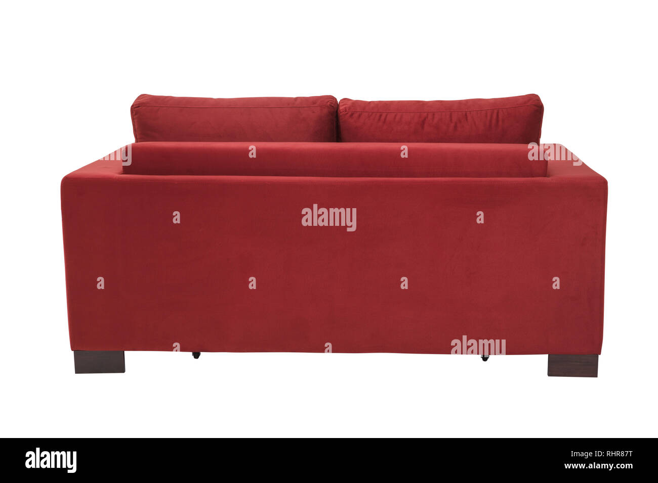 modern red suede couch sofa isolated on white background Stock Photo ...