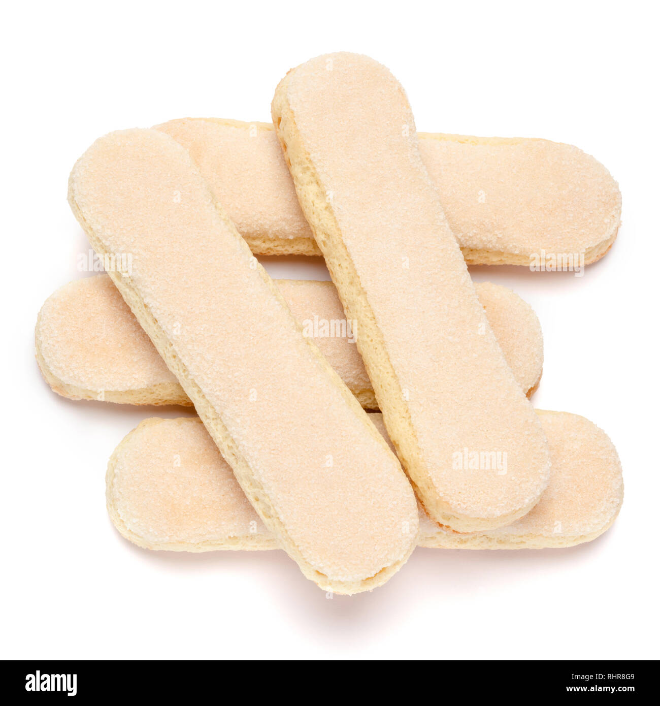 Traditional Italian Savoiardi ladyfingers Biscuits on White Background ...