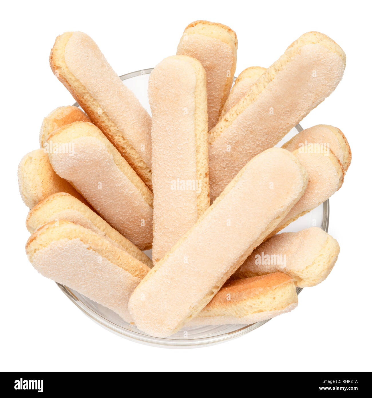 Traditional Italian Savoiardi ladyfingers Biscuits on White Background ...