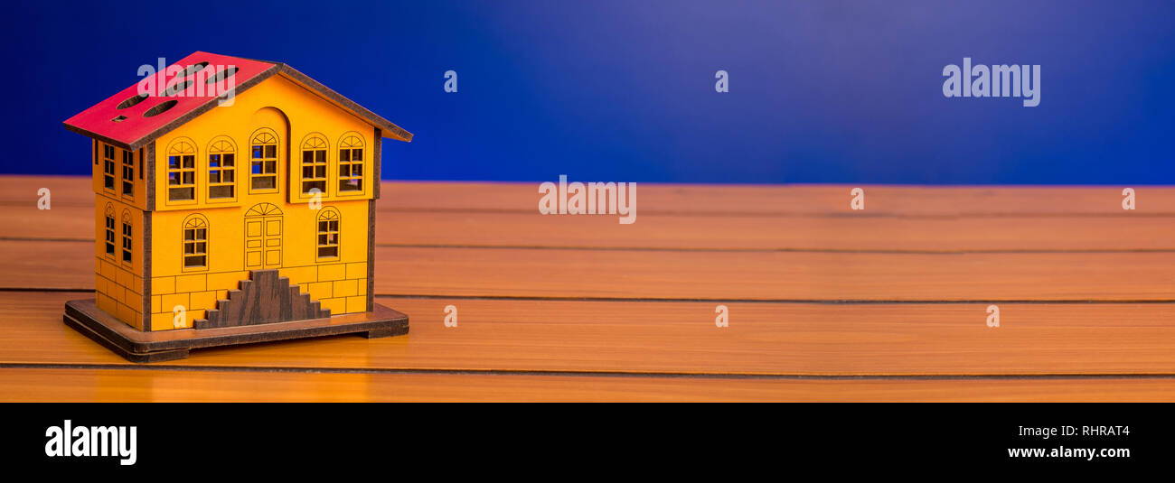 Little House Miniature real estate banner template with copy space ...