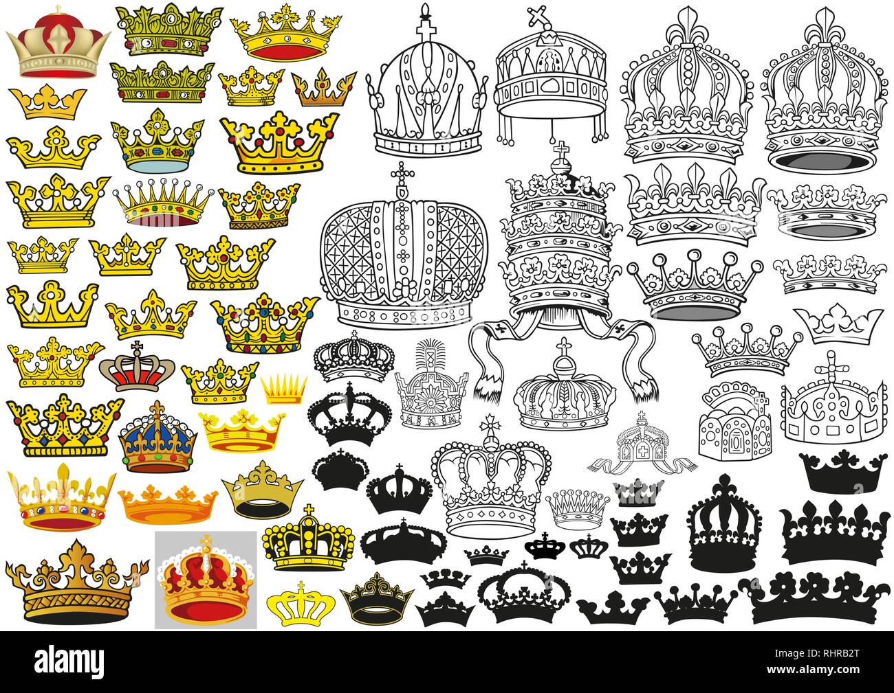 Royal Medieval Heraldic Crowns Set Stock Vector Image & Art - Alamy