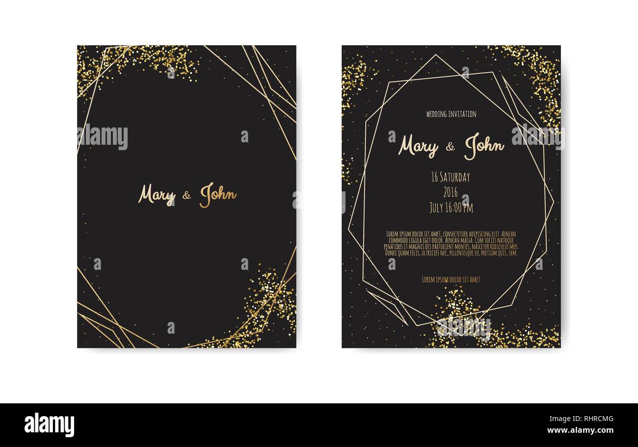Vector golden invitation frame design Stock Vector Images - Alamy