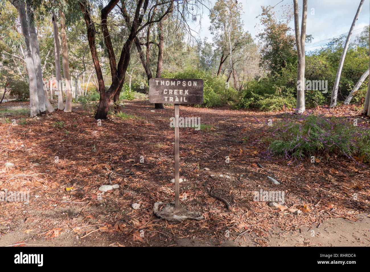 Thompson Creek Trail sign Stock Photo - Alamy