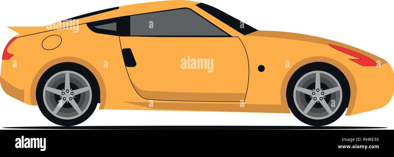 Illustration of yellow car vector, vector illustration Stock Vector ...