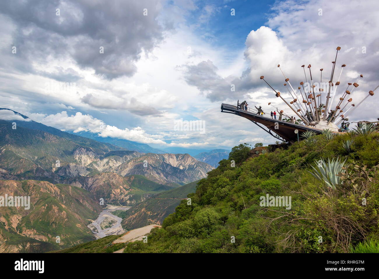 CHICAMOCHA CANYON, COLOMBIA, MAY 8: View of the Monument to Santander ...