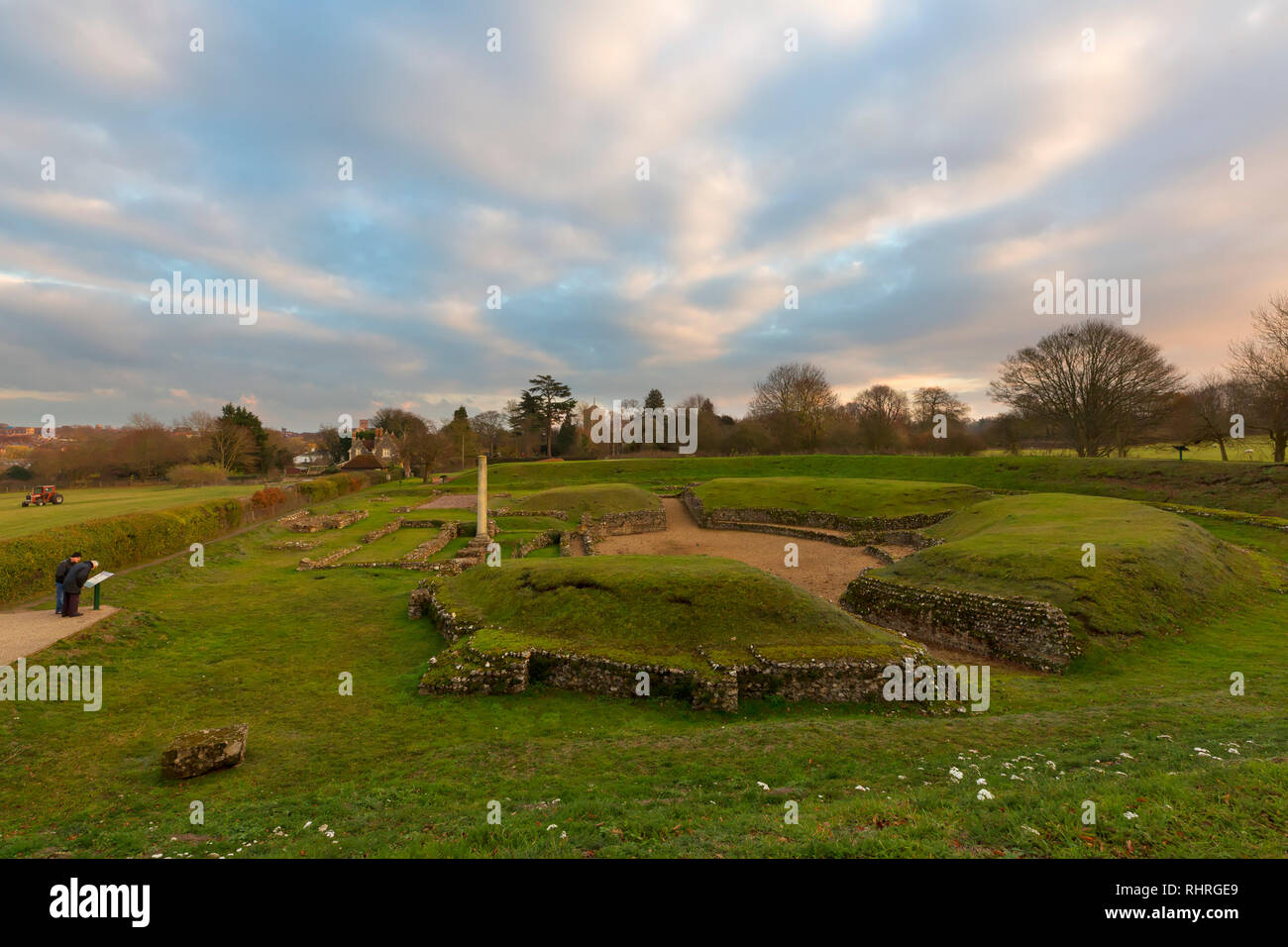 Ruins of the Roman theatre at Verulamium, St Albans, Hertfordshire ...