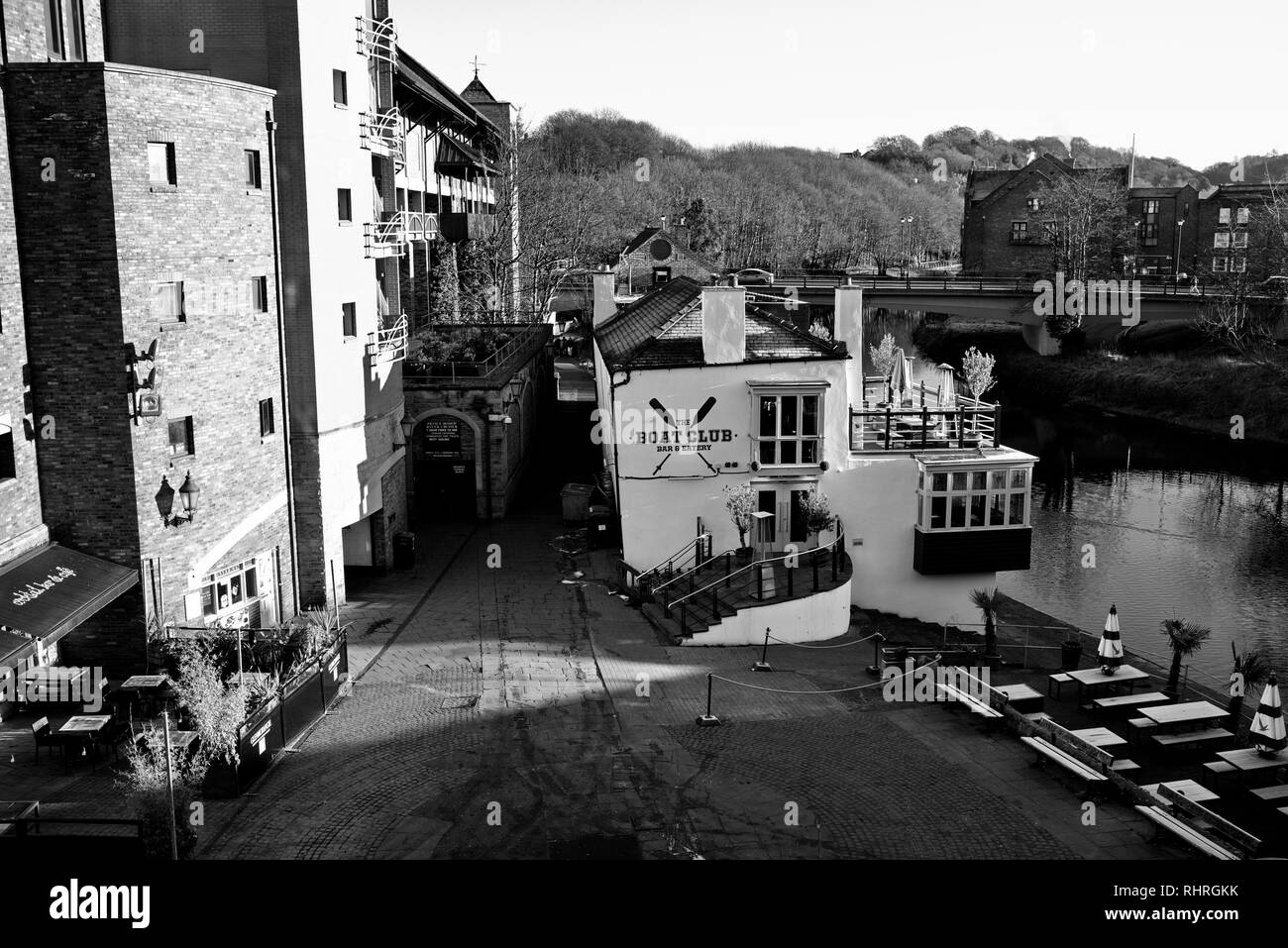 A shot of Browns boat yard and neighbouring bars on the River Wear In ...
