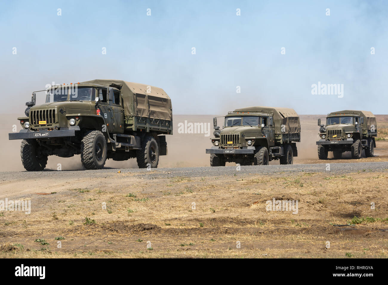 International military technical forum ARMY-2018. The column consisting ...