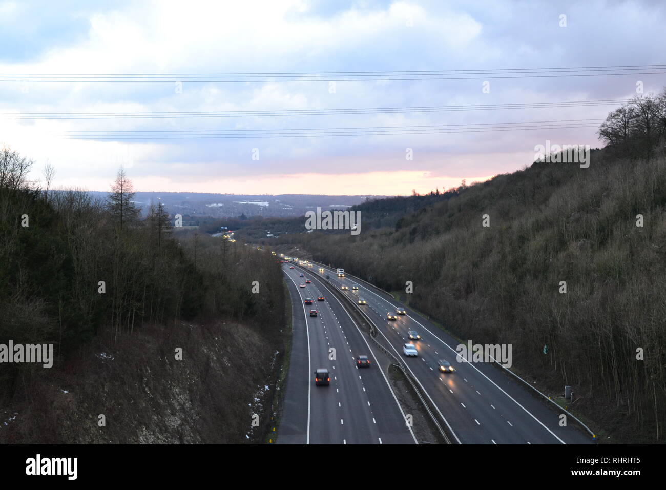 Traffic snow m25 motorway hi-res stock photography and images - Alamy