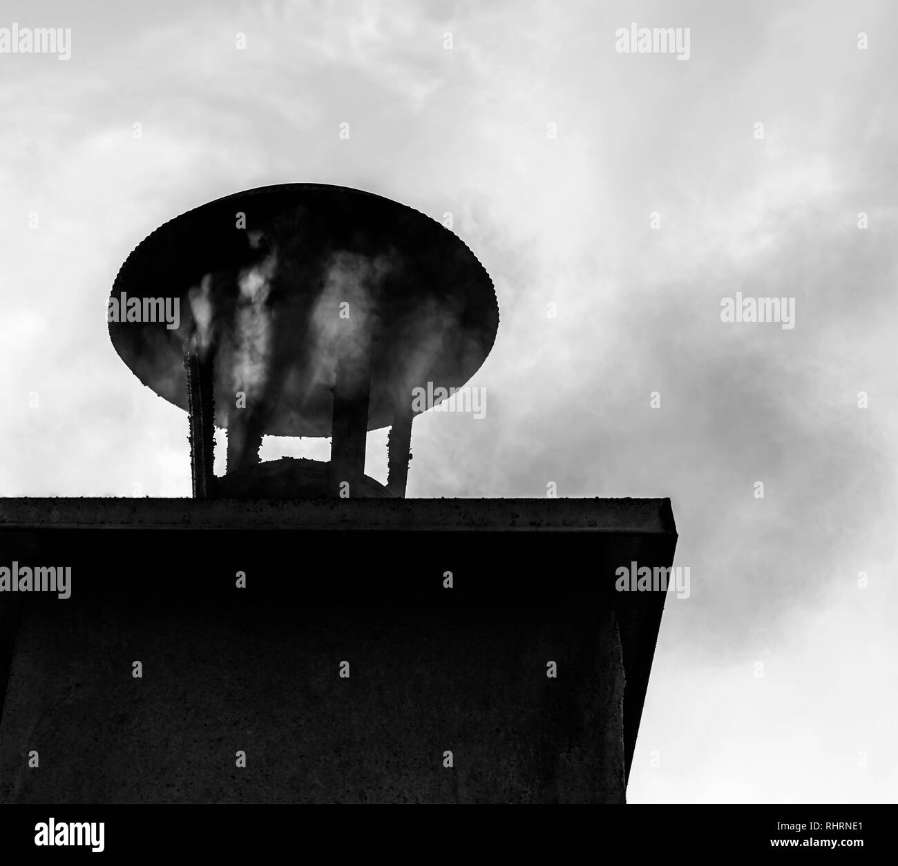 Fire damage smoke flames Black and White Stock Photos & Images - Alamy