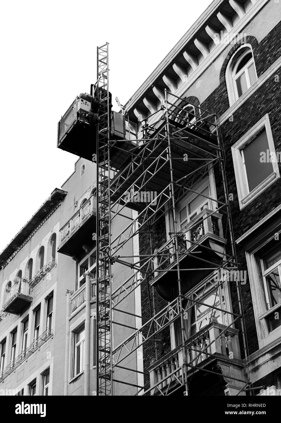 Construction site with small elevator Stock Photo - Alamy