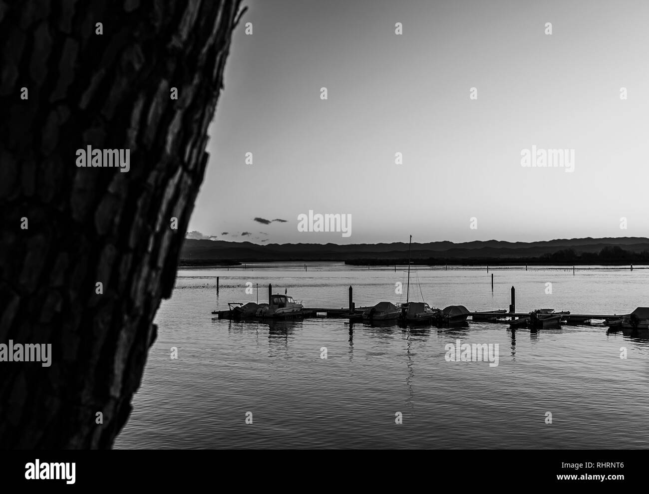 Small river port in Black and White Stock Photos & Images - Alamy