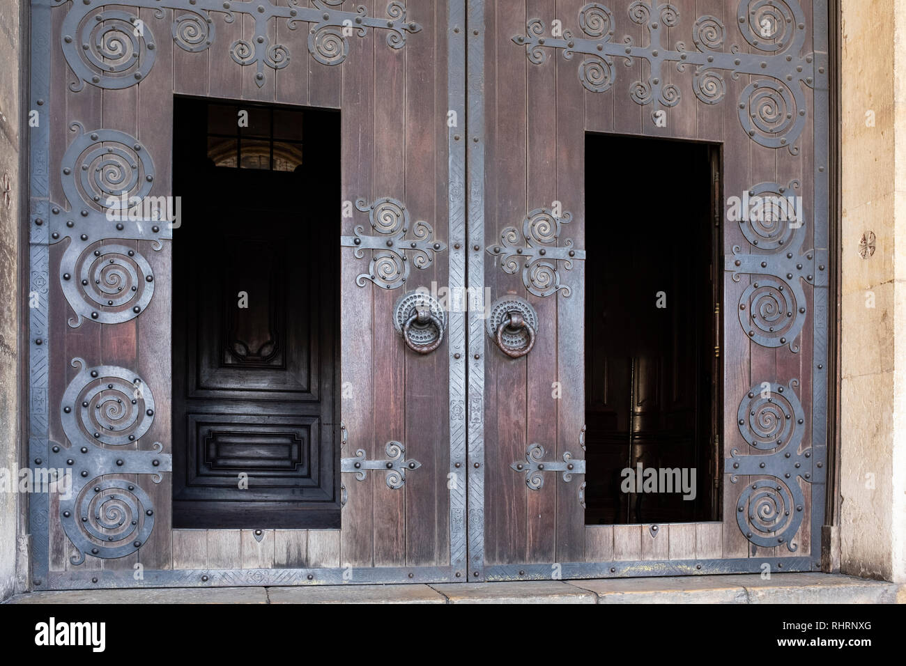 Lisbon Cathedral Ornate Medieval Doors Spiral Hinges and Hooped Handles ...
