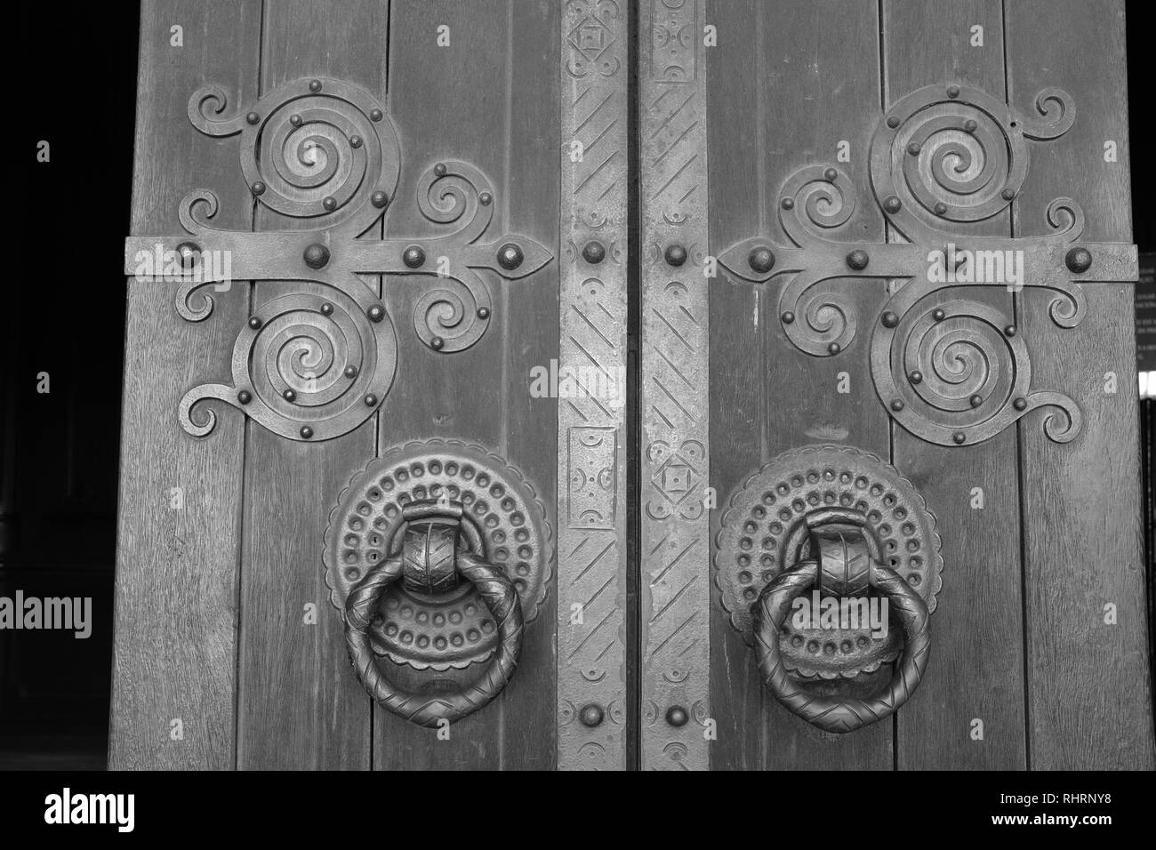 Lisbon Cathedral Ornate Medieval Doors Spiral Hinges and Hooped Handles ...
