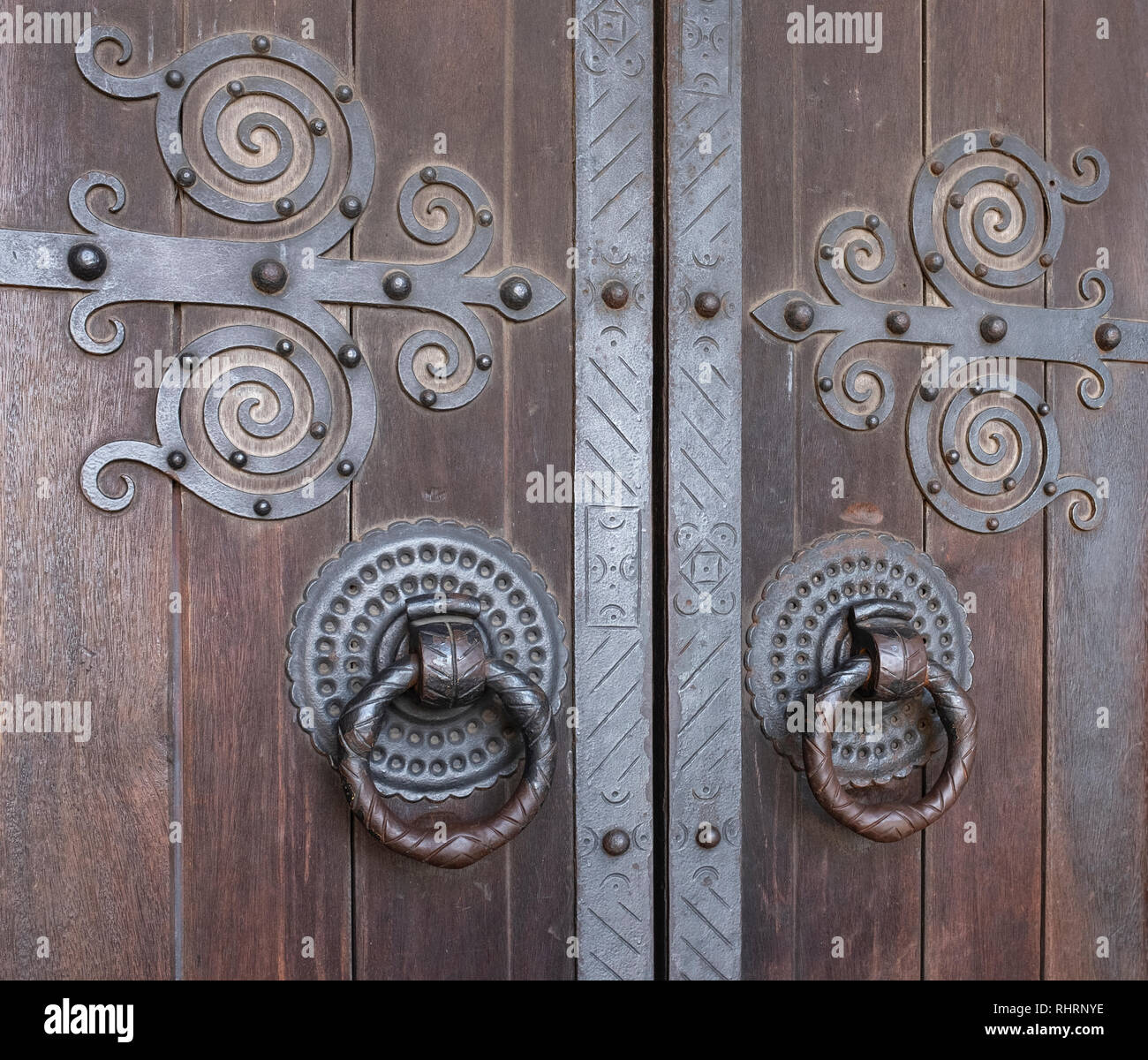 Lisbon Cathedral Ornate Medieval Doors Spiral Hinges and Hooped Handles ...