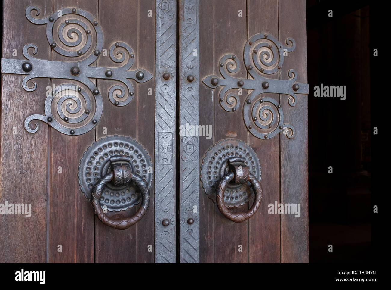 Lisbon Cathedral Ornate Medieval Doors Spiral Hinges and Hooped Handles ...