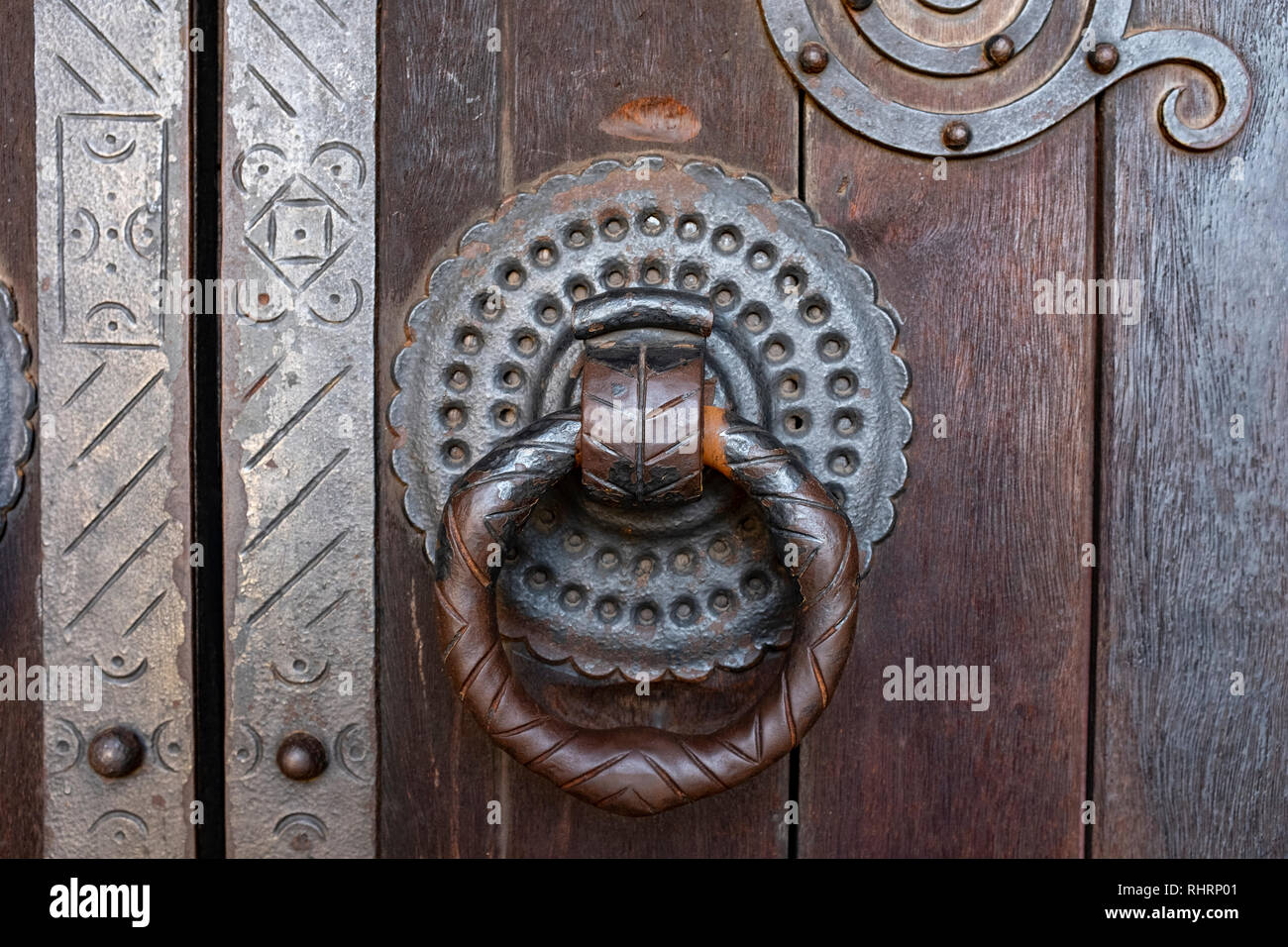 Lisbon Cathedral Ornate Medieval Doors Spiral Hinges and Hooped Handles ...