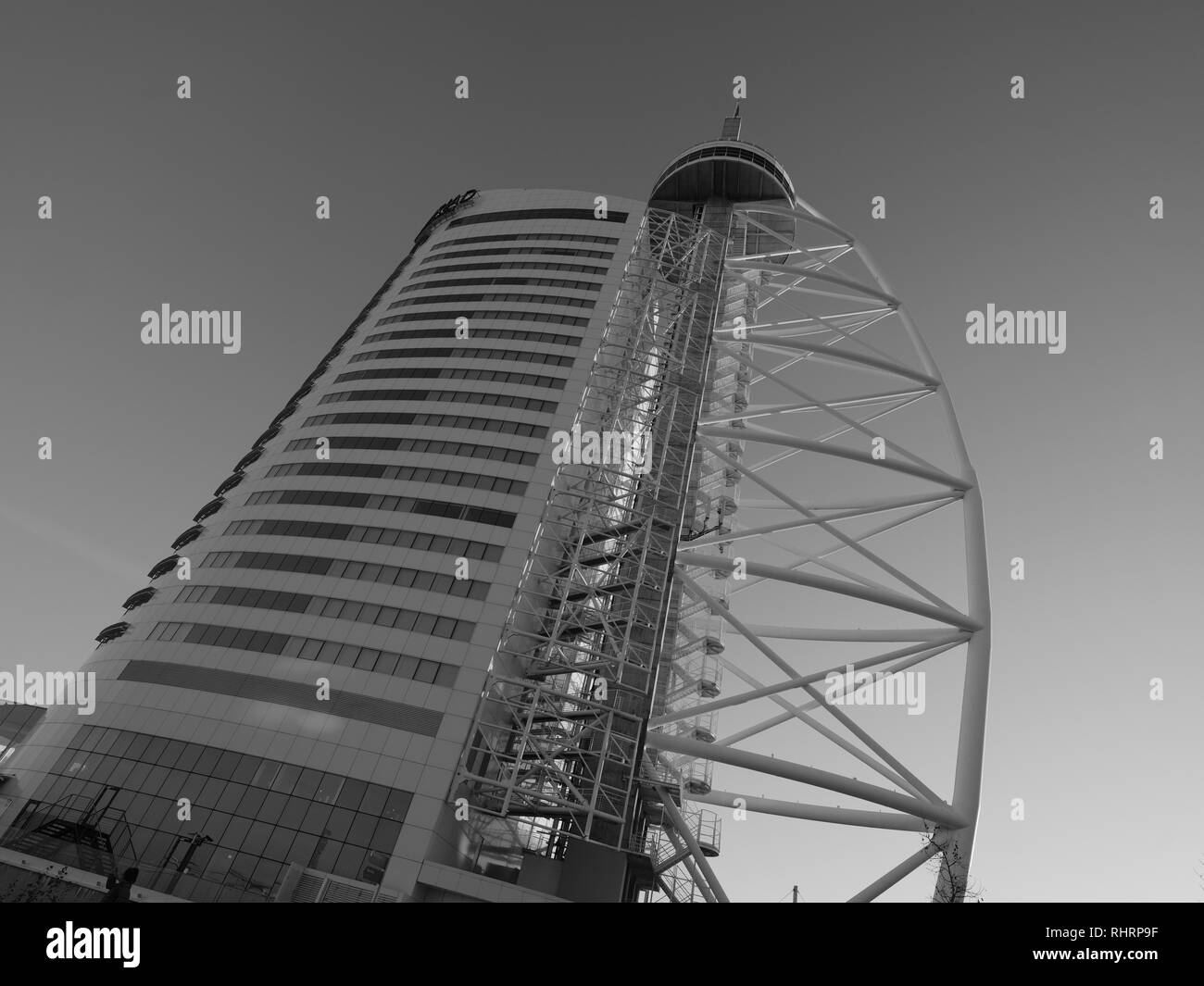 Metal skeletal tower Black and White Stock Photos & Images - Alamy