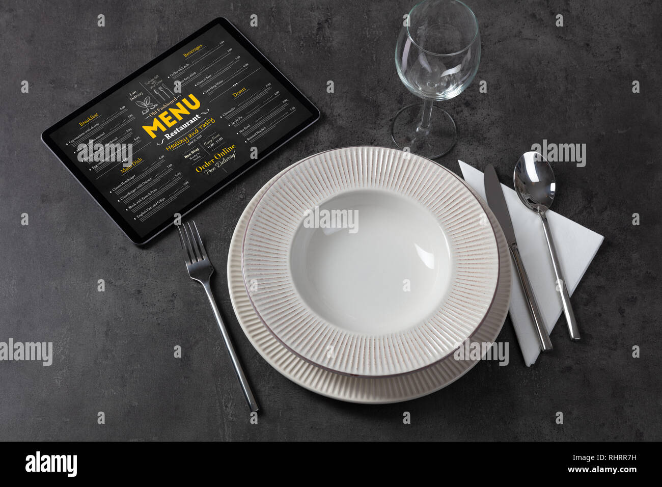 Tablet menu restaurant table order hi-res stock photography and images ...