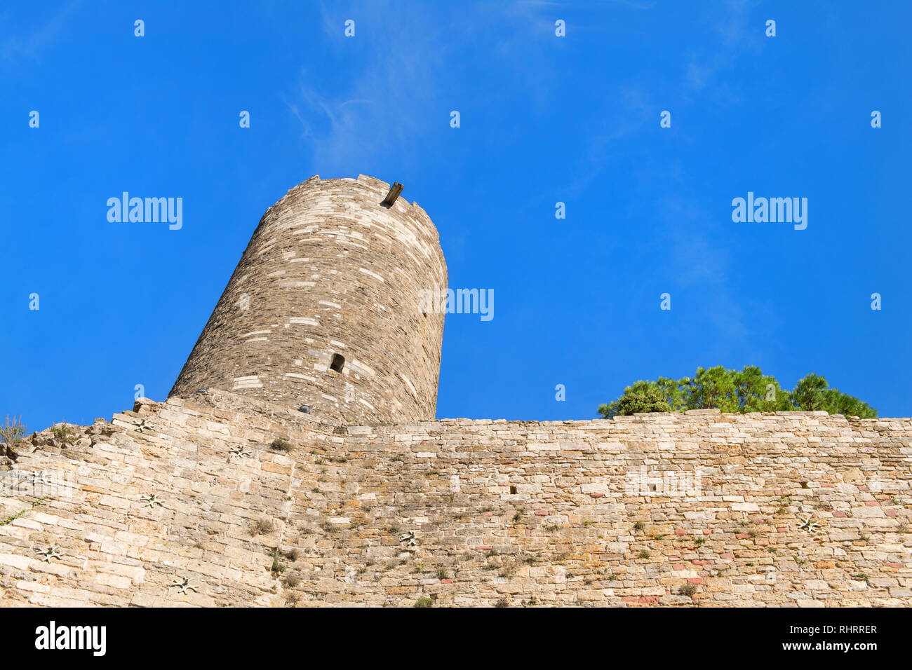Detail Tower at fortress in village Turenne in French Limousin Stock ...